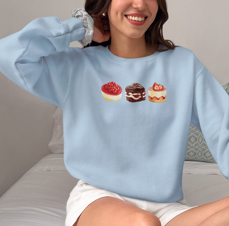 Pastry Baked Goods Crewneck, Cute Strawberry Cheesecake, Chocolate ...