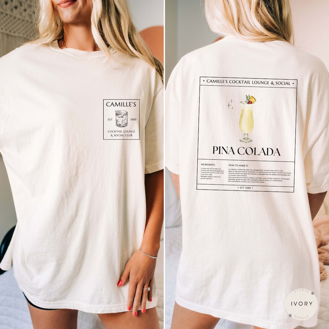 Retro Cocktail Shirt, Signature Cocktail, Girls Night Out, Pina Colada ...