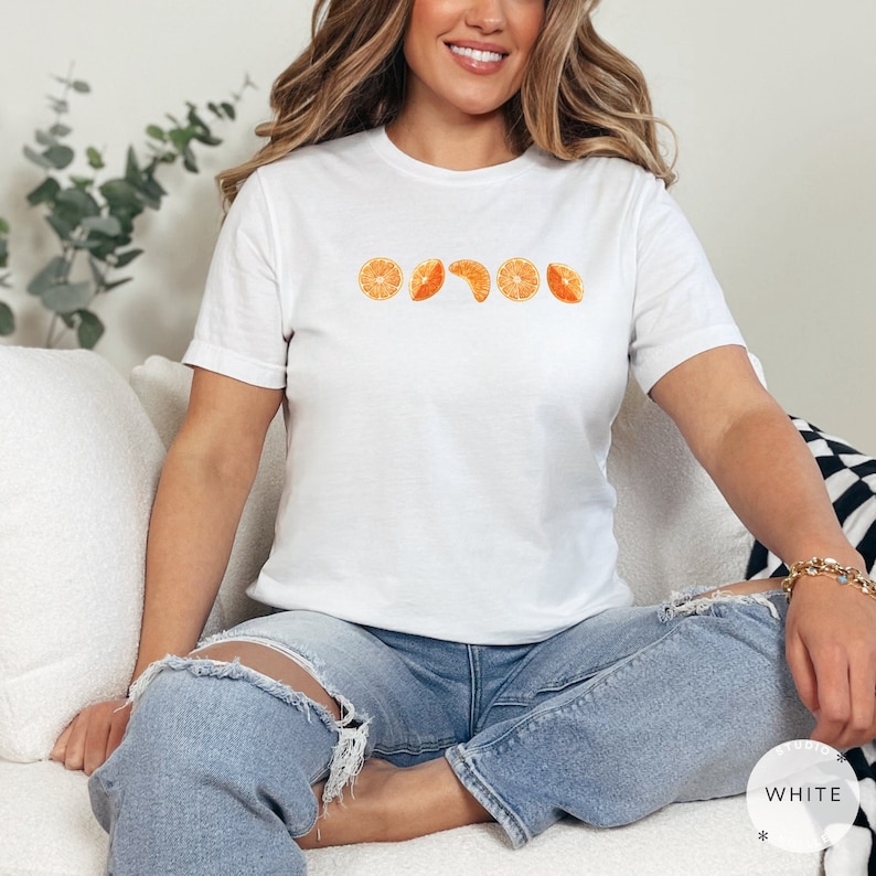 Orange Clementine Shirt, Botanical Fruit T-shirt, Trendy Citrus Tshirt ...