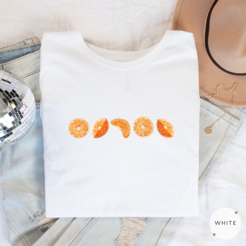 Orange Clementine Shirt, Botanical Fruit T-shirt, Trendy Citrus Tshirt ...