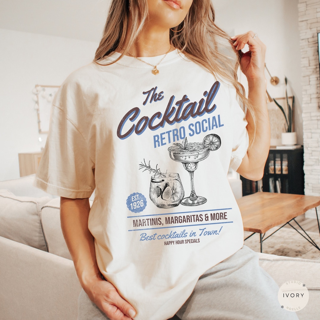 Retro Cocktail Shirt, Retro Drinking Tshirt, Trendy Cocktail T-shirt ...