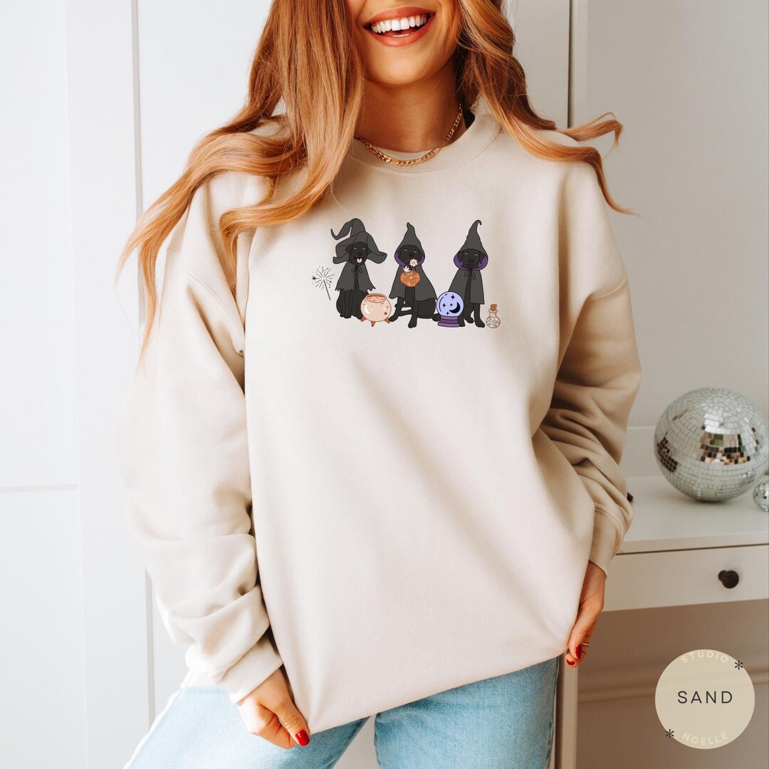 Dog Halloween Sweatshirt, Black Lab Ghost Dog Sweater, Spooky Labrador ...