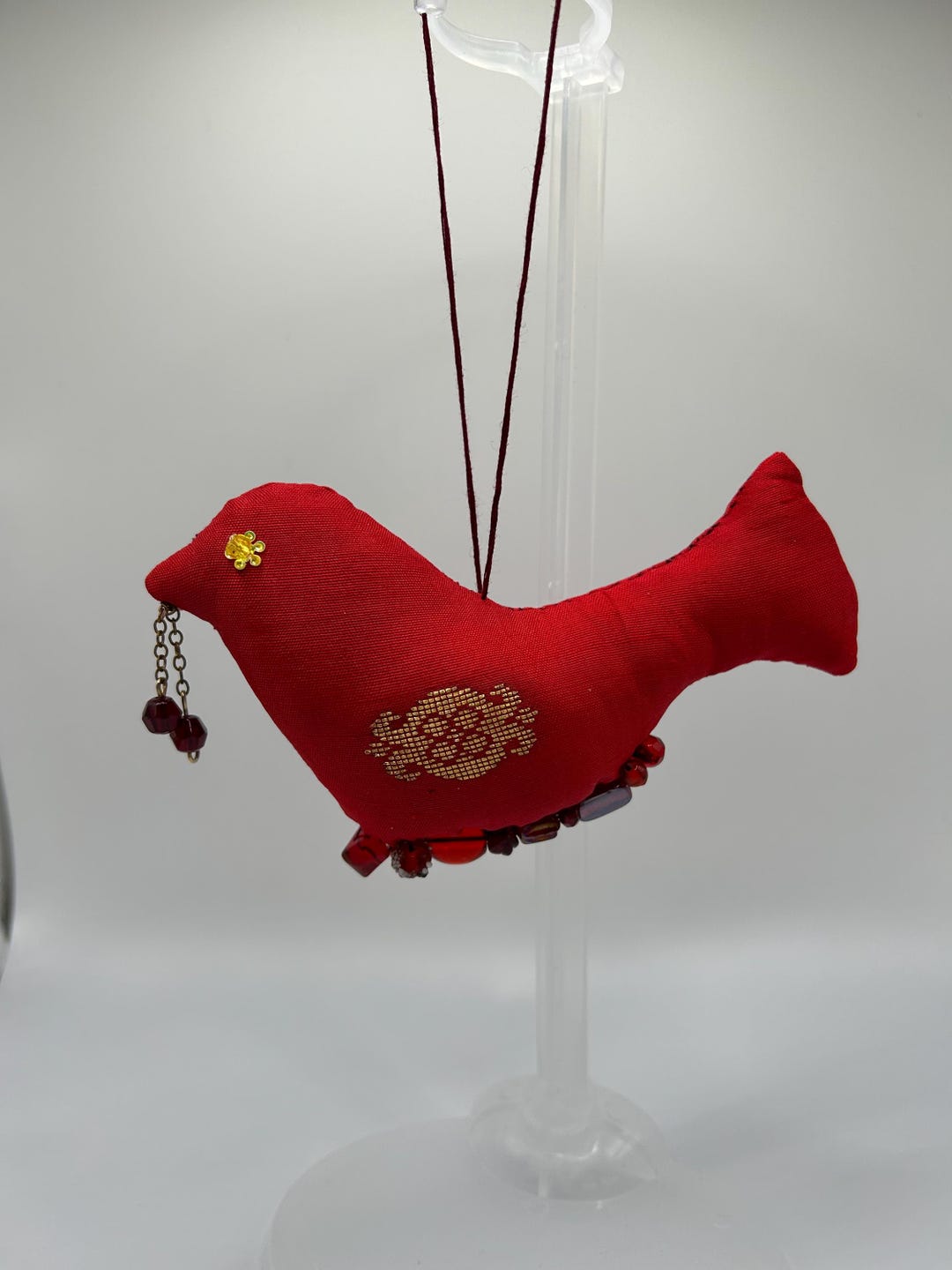 Hand Sewn Upcycled Sari Silk Bird Ornament OOAK - Etsy