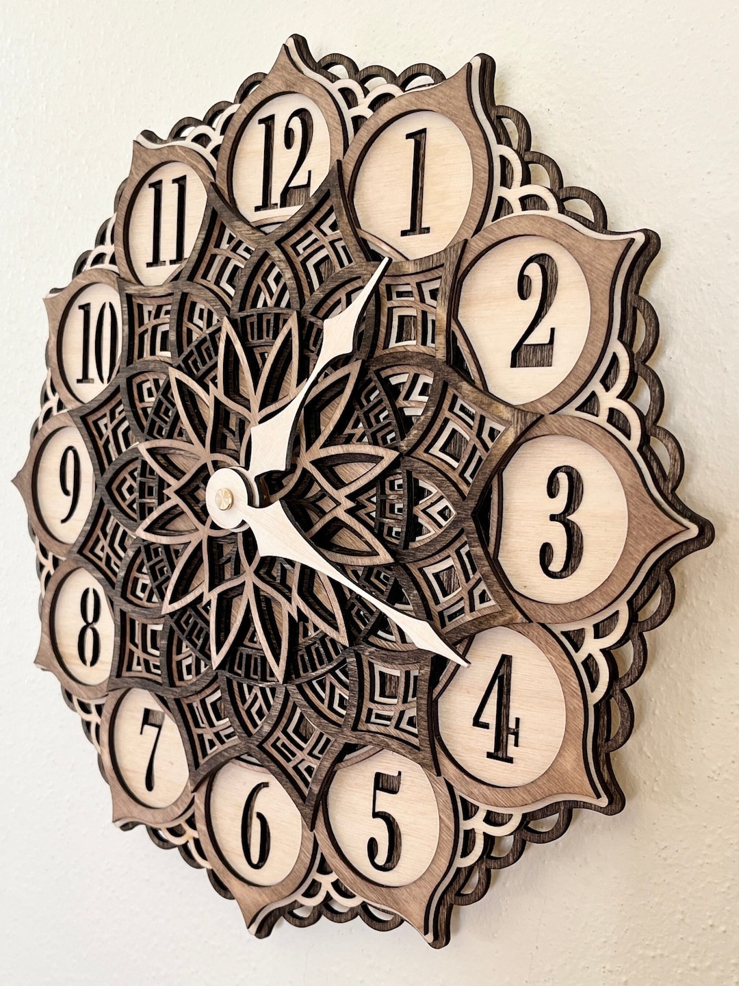 Multi-layered Wooden Wall Clock, Farmhouse Country Wall Hanging Gift ...