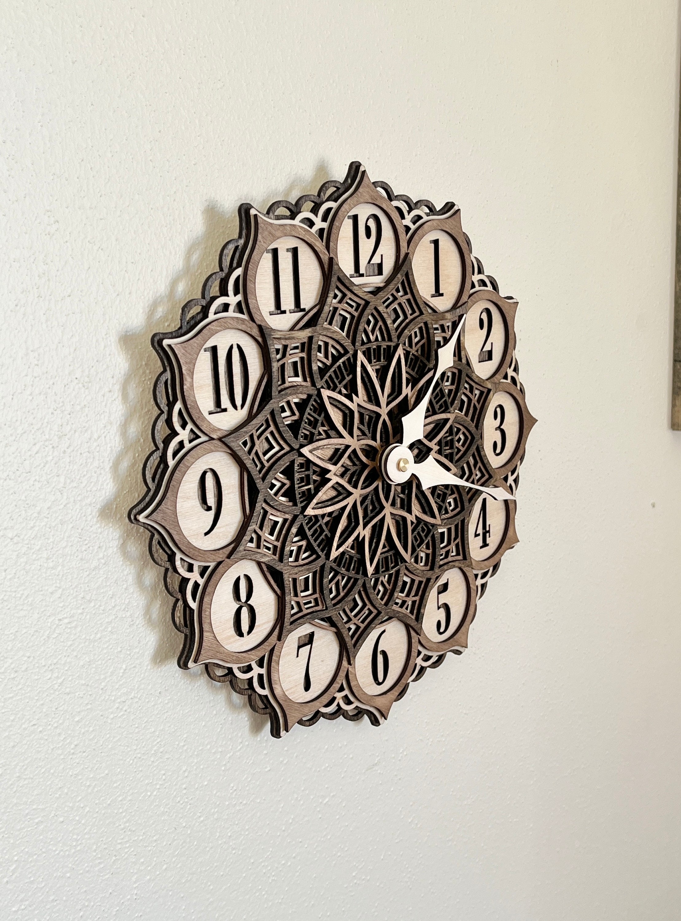 Multi-layered Wooden Wall Clock, Farmhouse Country Wall Hanging Gift ...