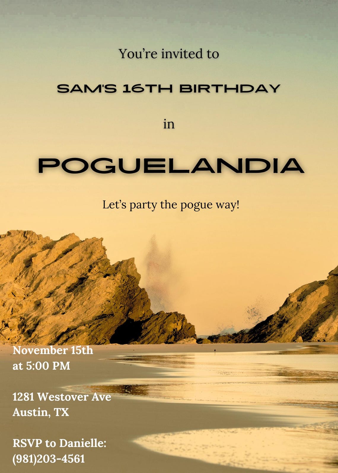 Outer Banks Birthday Invitation, Poguelandia Birthday Invitation, Pogue ...
