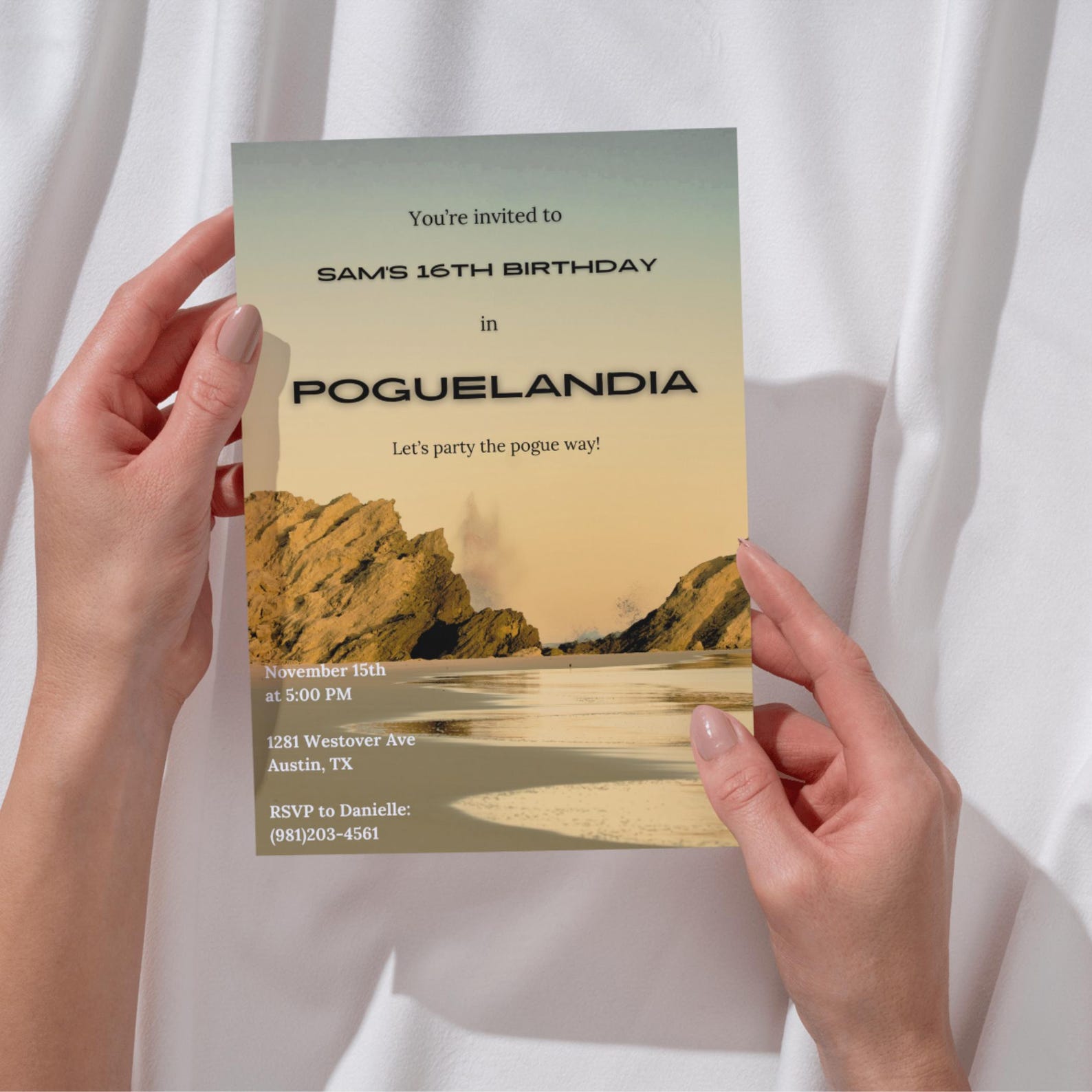 Outer Banks Birthday Invitation: Poguelandia Canva Template (digital ...