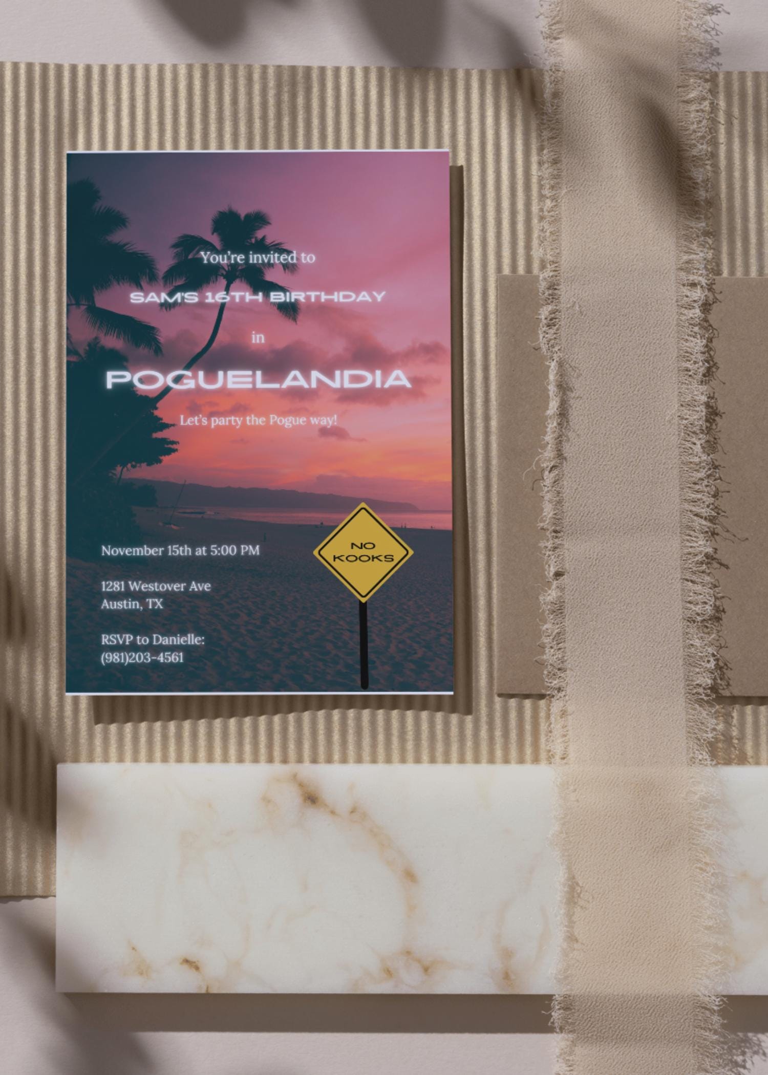 Poguelandia Birthday Invitation: Outer Banks Theme (digital Download ...
