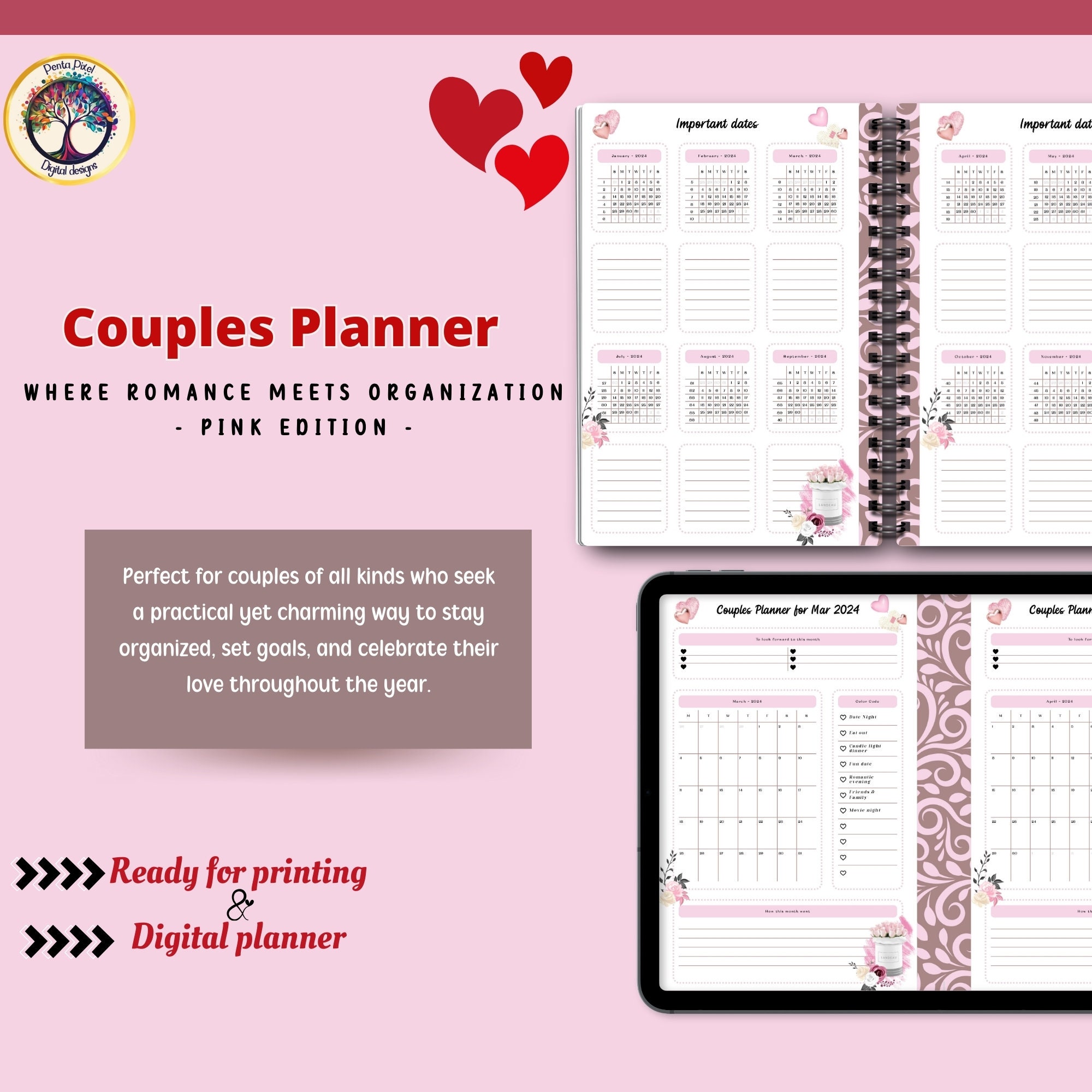 Simple Couples Planner Celebrate Love & Life Together Stay Connected ...