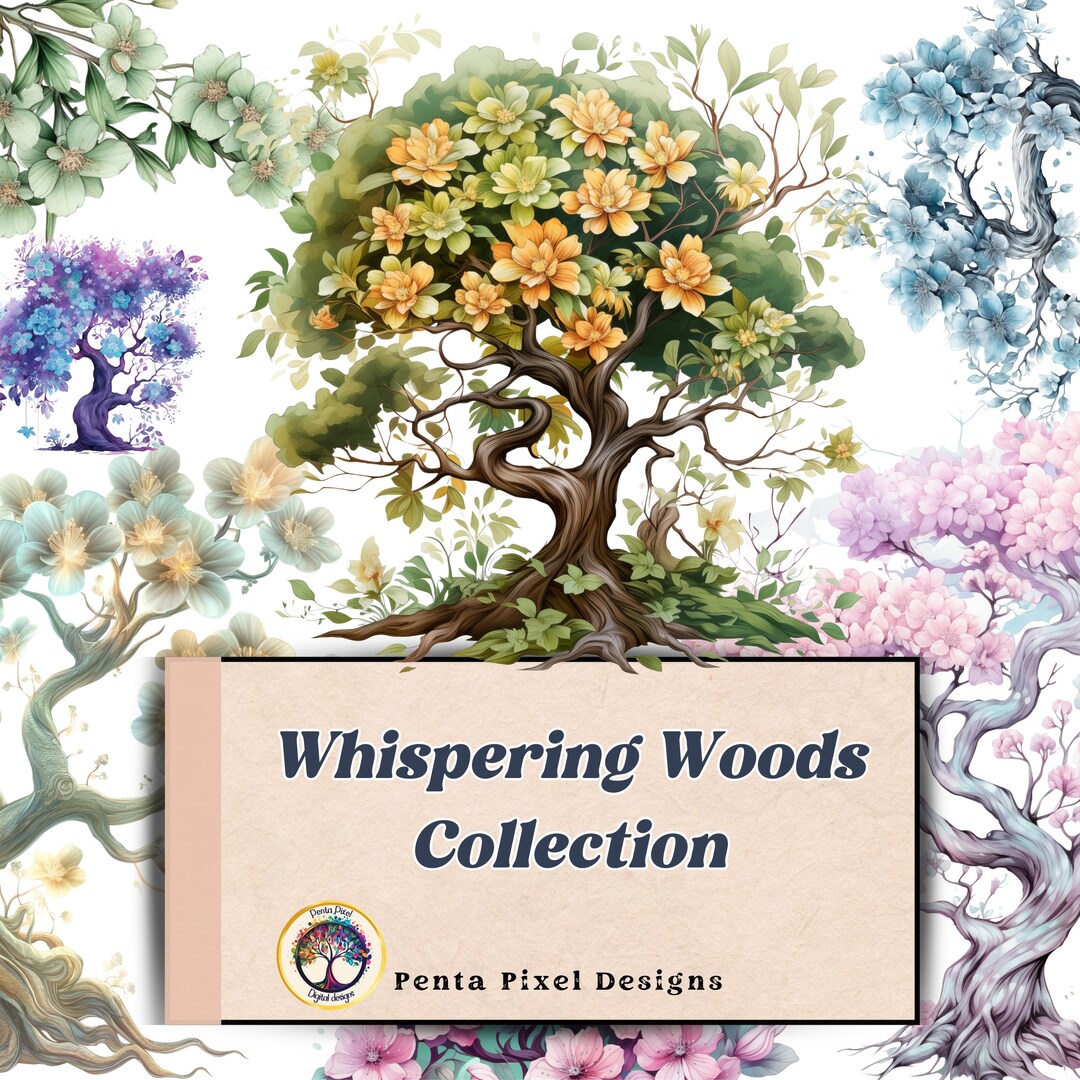Whispering Woods Clipart Collection Enchant Your Creations With Forest ...