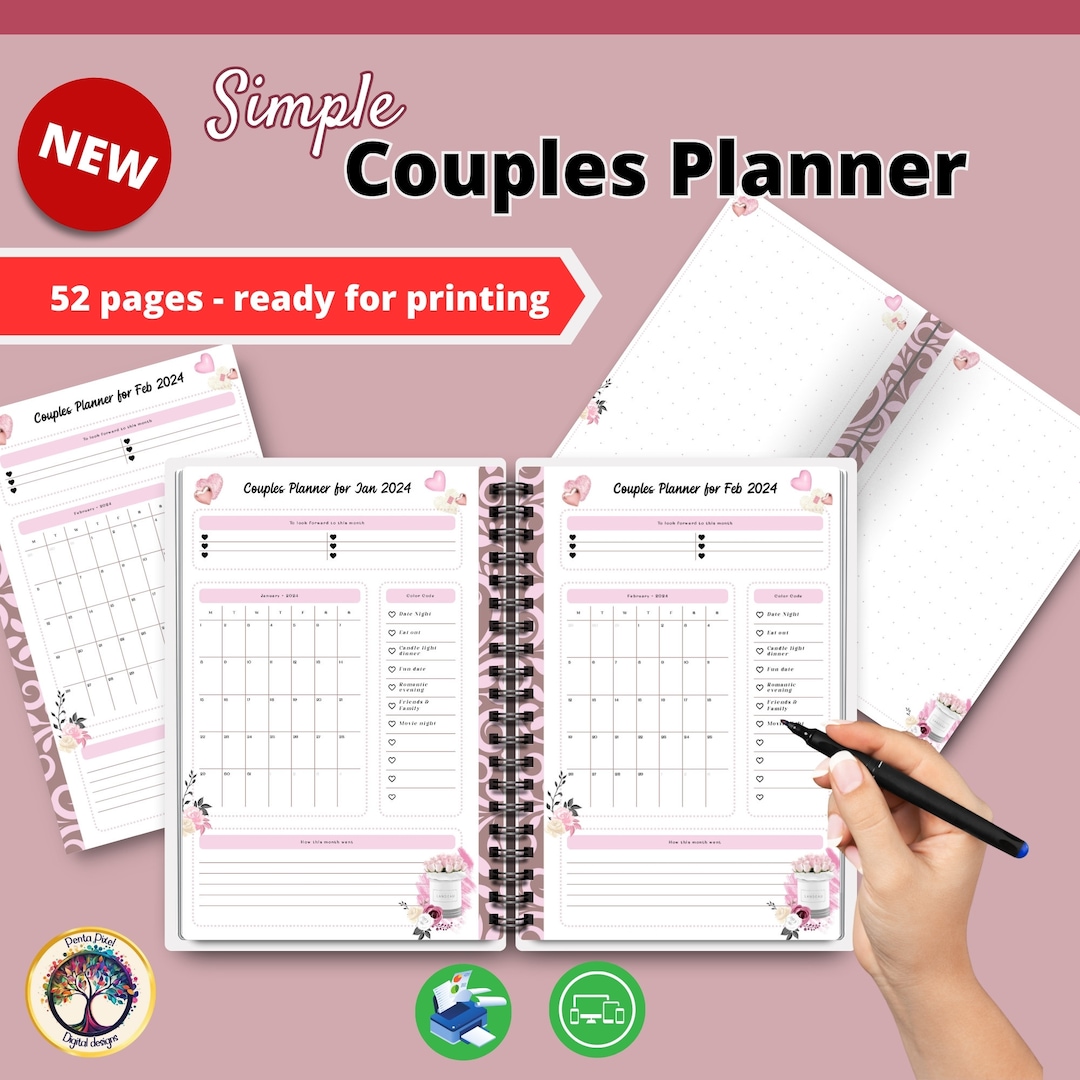 Simple Couples Planner Celebrate Love & Life Together Stay Connected ...