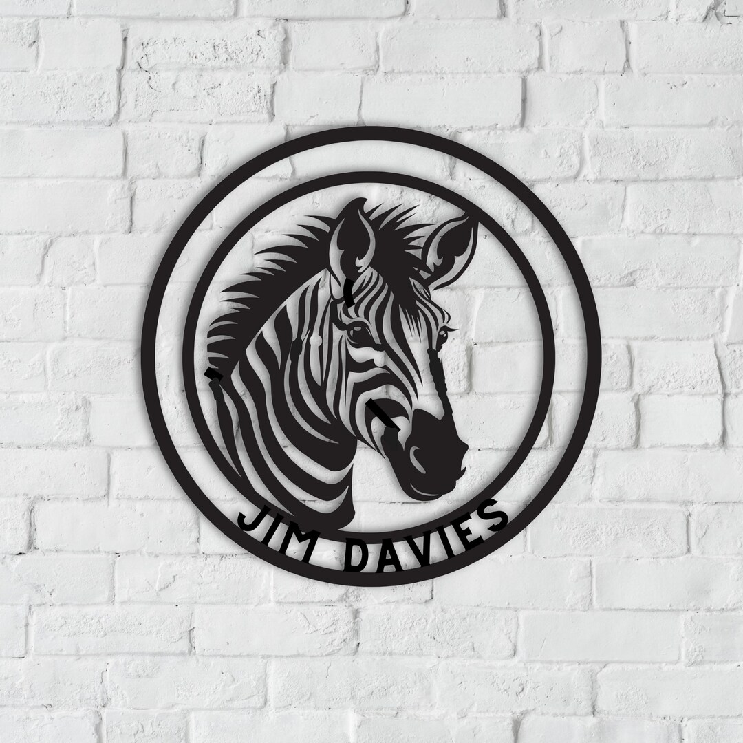 Zebra Metal Wall Art, Personalized Zebra Metal Sign,custom Zebra Wall ...