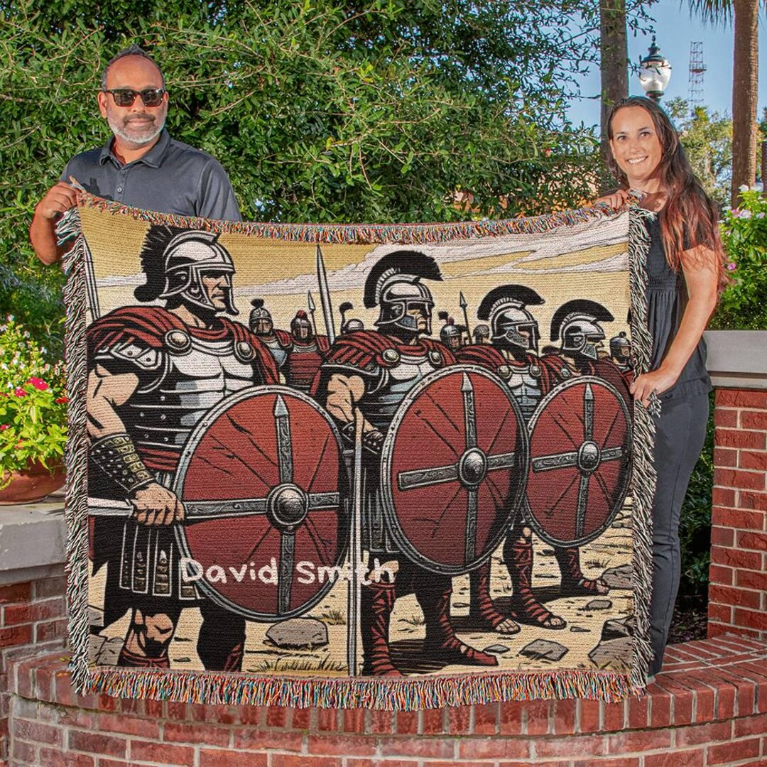 Personalized Roman Centurion Heirloom Woven Blanket, Custom Roman ...