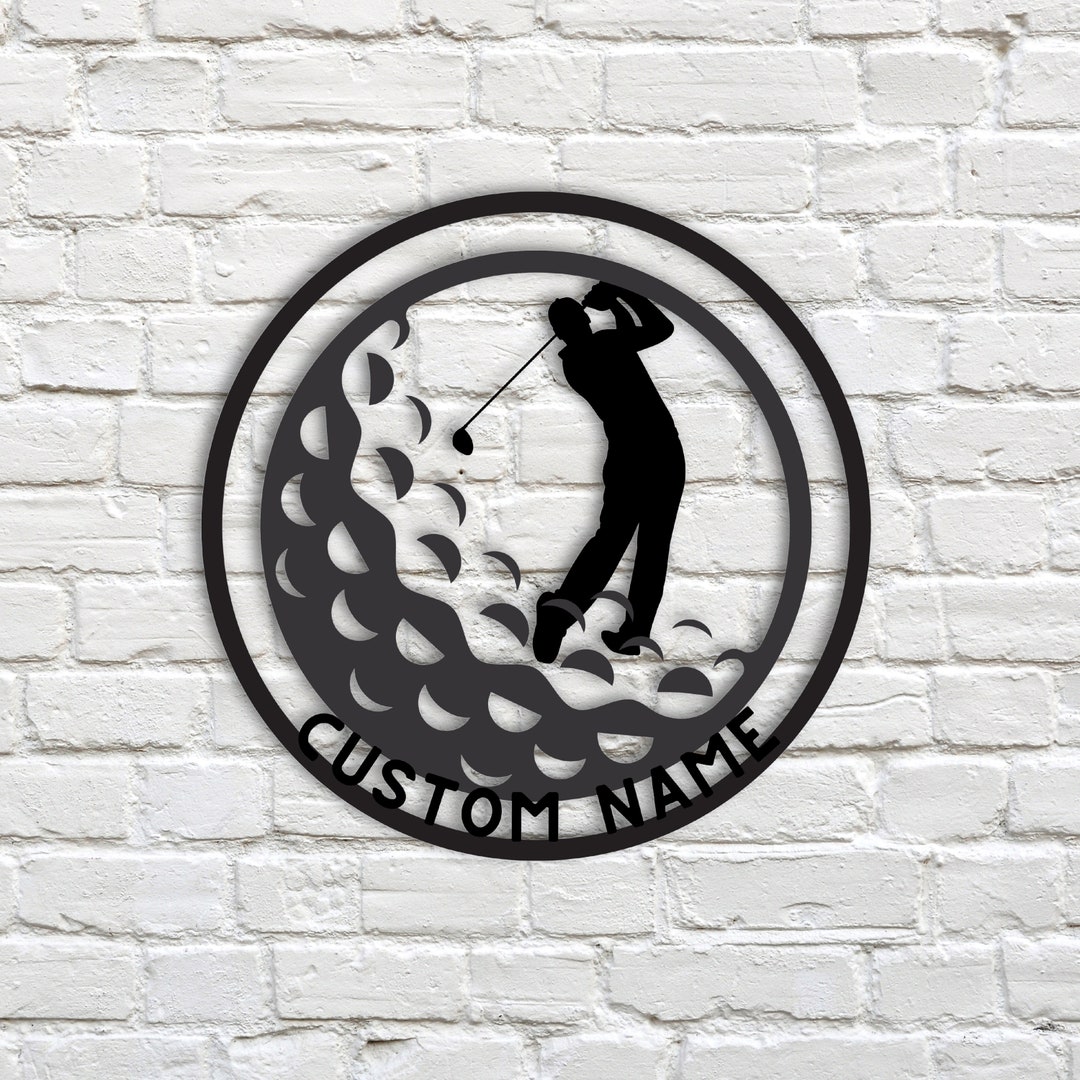 Golf Metal Wall Art, Personalized Golf Silhouette Metal Wall Art,custom ...