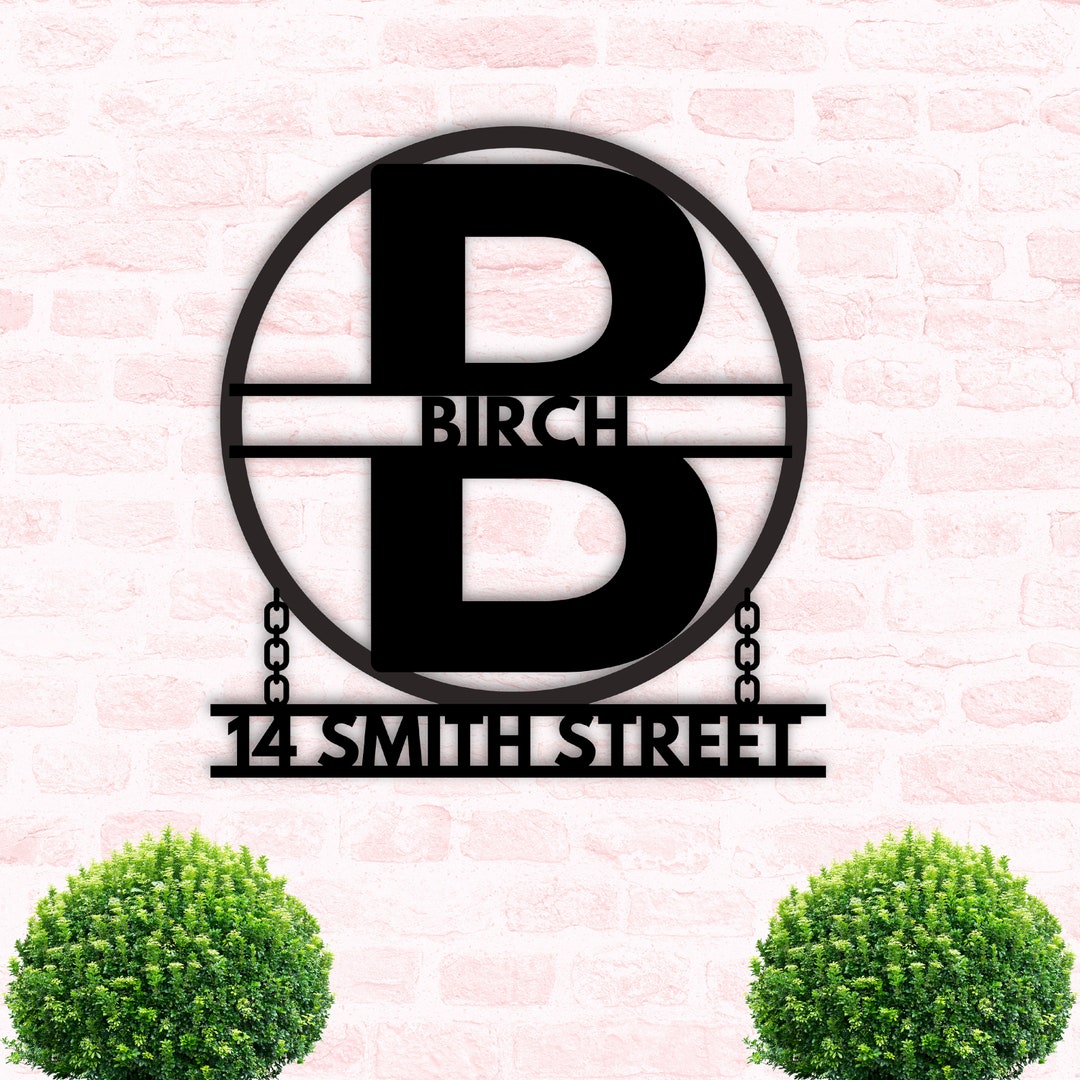 Personalised Metal Address Sign, Custom Metal House Number Sign, Metal ...