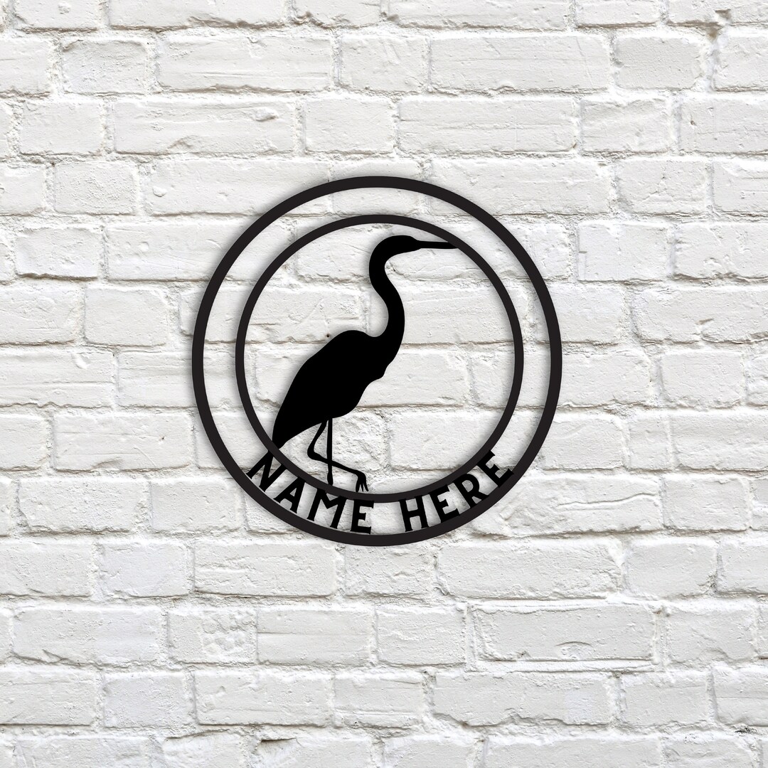 Personal Crane Metal Wall Sign, Custom Crane Wall Decor, Crane Wall Art ...