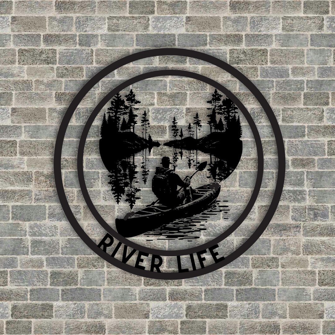 Kayak Metal Wall Art, Great Outdoor Kayak Decor, Kayak Sign, Camp Sign ...