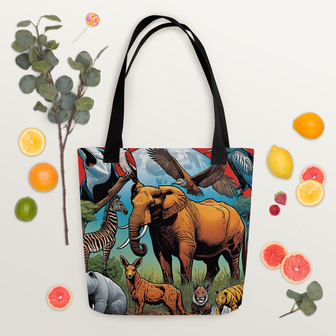 Animals Tote Bag, Cute Animal Bag, Animal Lover Bag, Animal Lover Gift ...