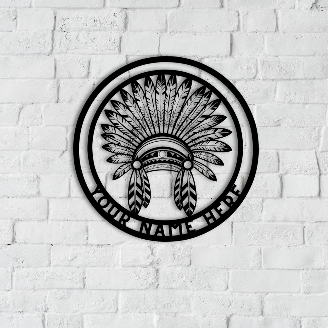 Personalized Indian Metal Sign, Custom Indian Wall Decor, Indian Metal ...