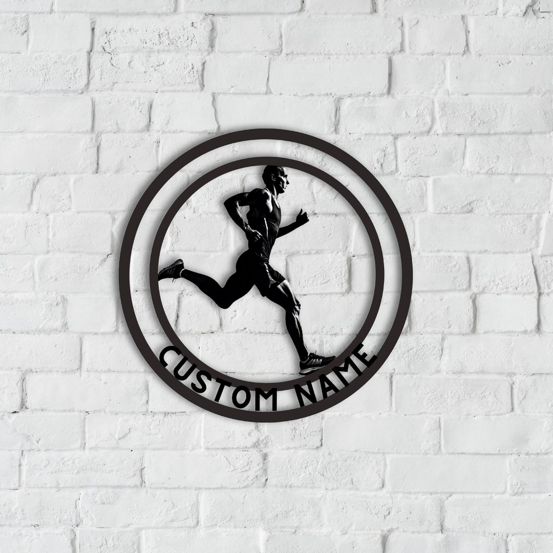 Runner Metal Wall Art, Custom Running Metal Sign, Running Metal Wall ...