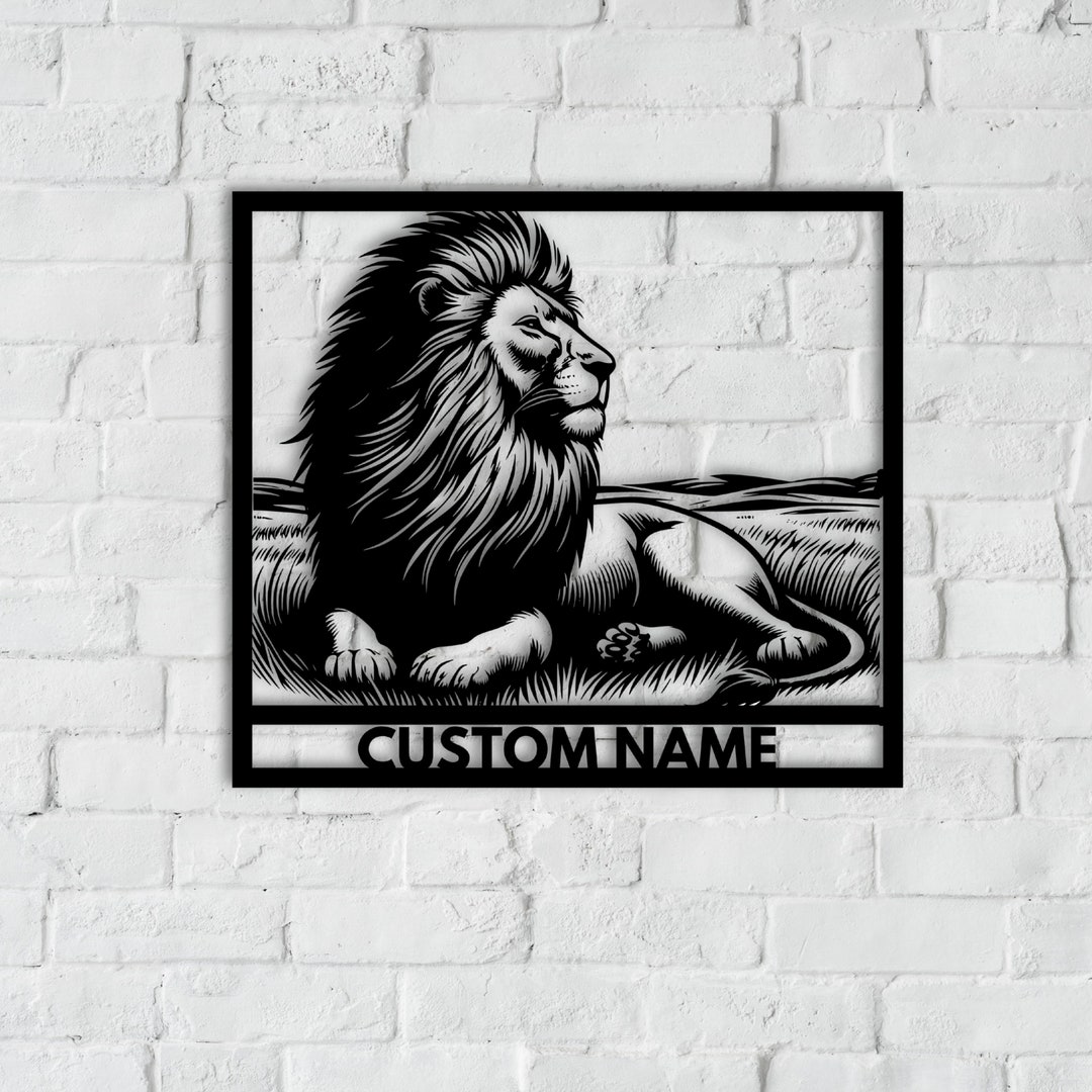 Lion Metal Wall Art, Custom Lion Metal Sign,lion Head Metal Wall Art ...