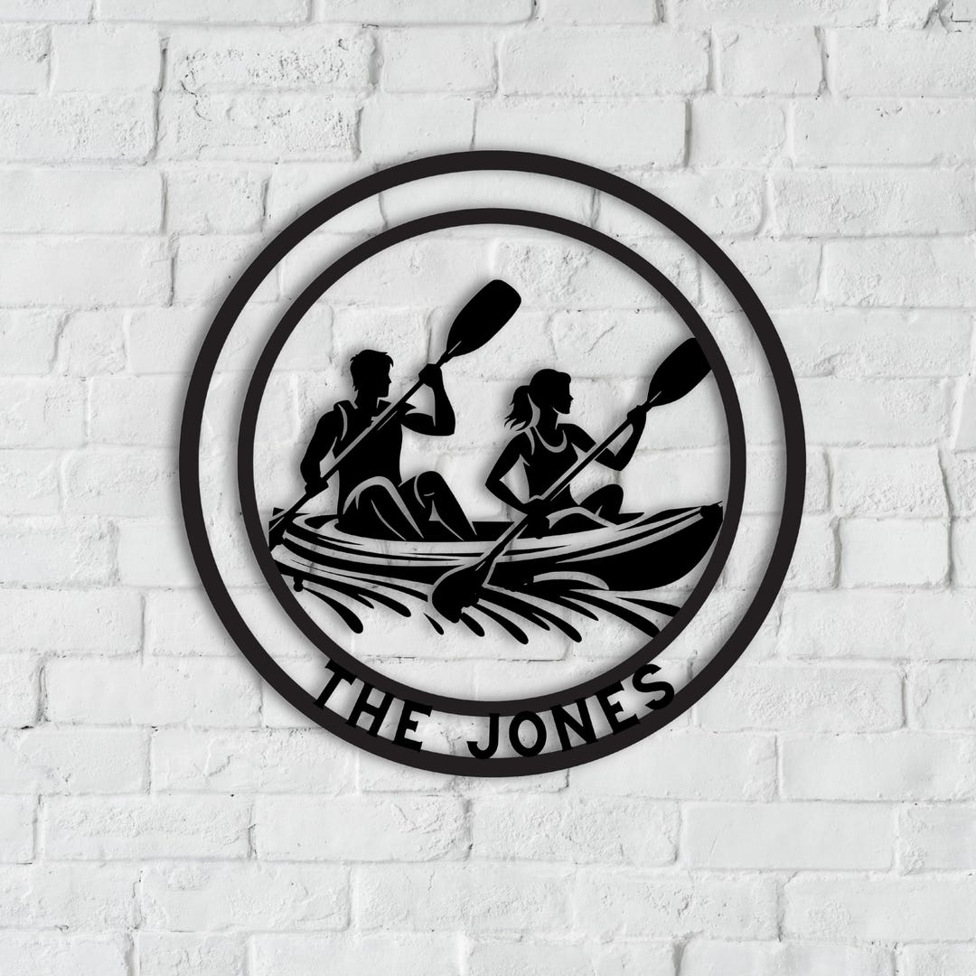 Personalized Kayak Duo Metal Wall Art, Custom Kayak Couple Wall Decor ...