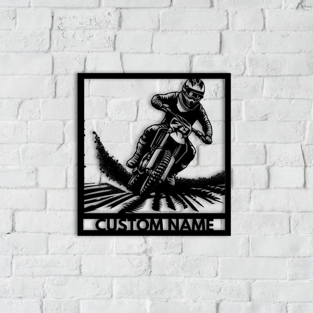 Personalized Motocross Metal Wall Art Gift, Custom Motocross Decor Dirt ...