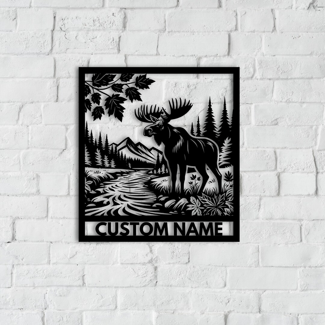 Moose Metal Wall Art, Metal Moses Decor, Moose Art, Home Living Room ...