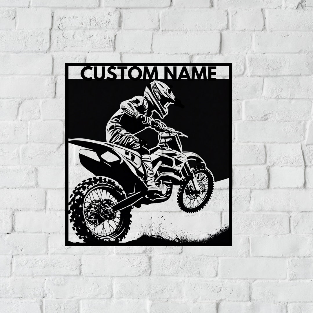 Motorcross Metal Wall Art, Custom Dirt Bike Metal Sign, Dirt Bike Metal ...