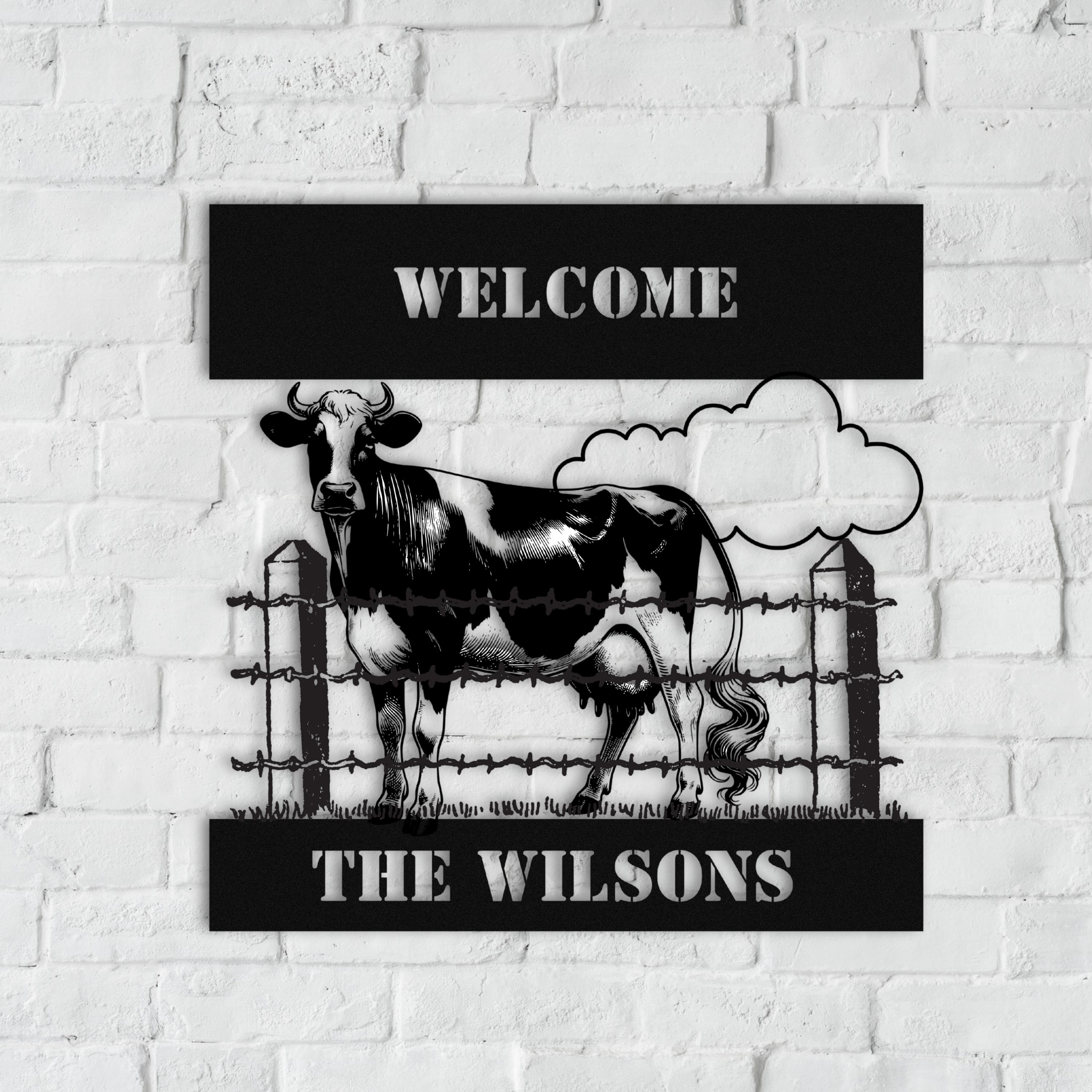 Personalized Cow Cattle Metal Wall Art,custom Cow Farm Sign,cow Ranch ...
