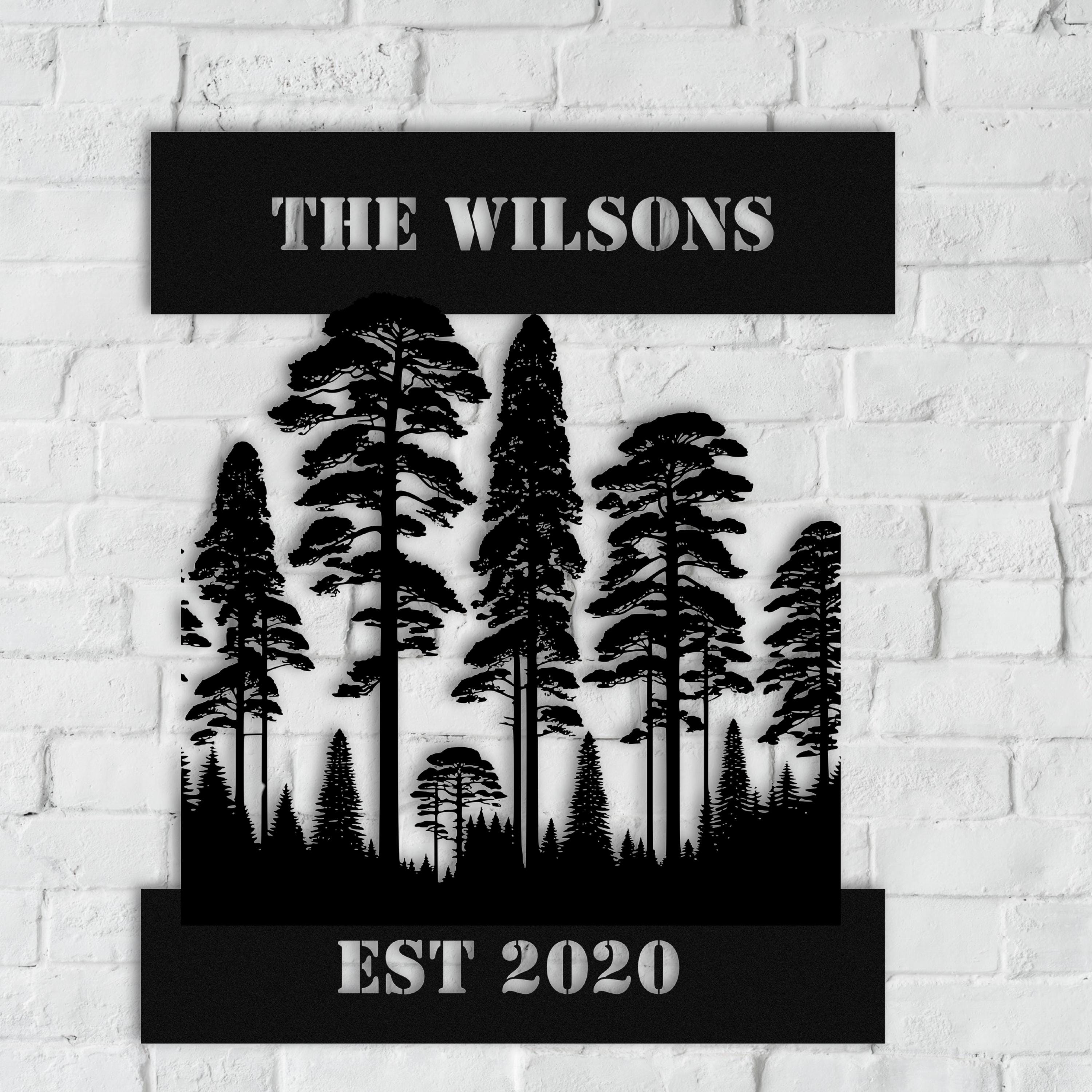 Pine Tree Metal Wall Art, Cedar Tree Metal Sign, Four Trees Home Decor ...