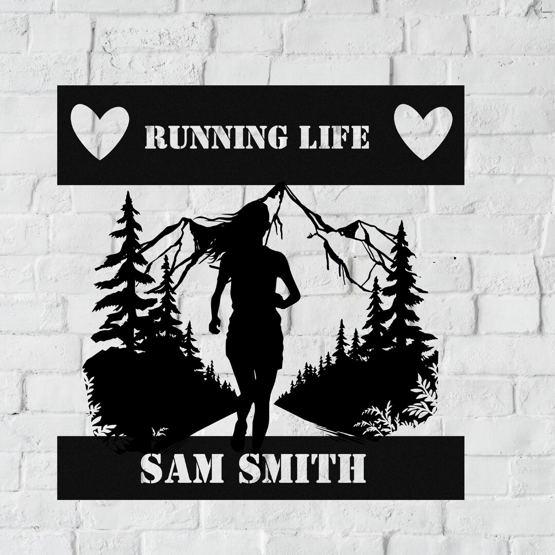 Womans Runner Metal Wall Art Decor, Womans Runner Gift, Running ...