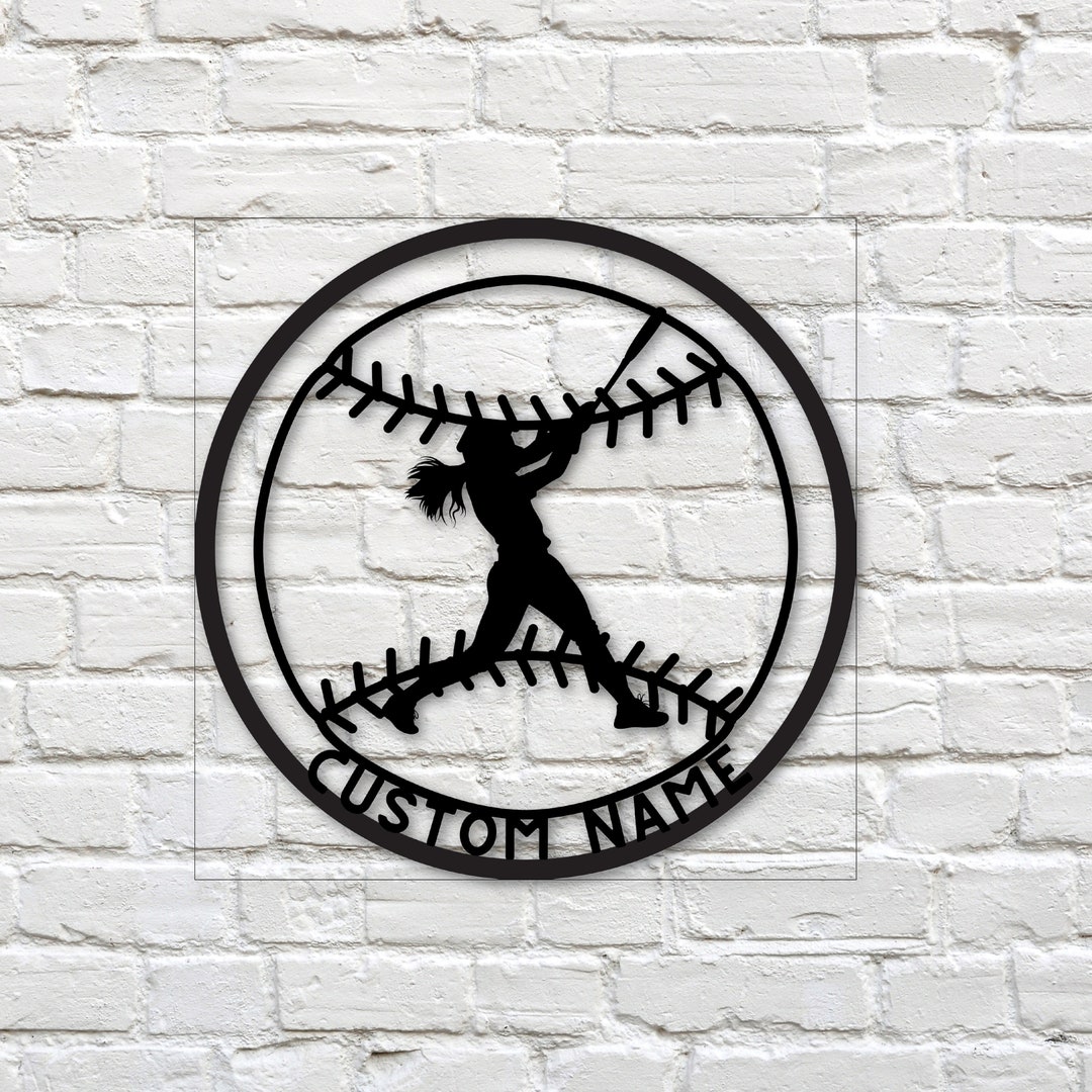Personalized Softball Metal Sign, Softball Girl Wall Art,custom ...