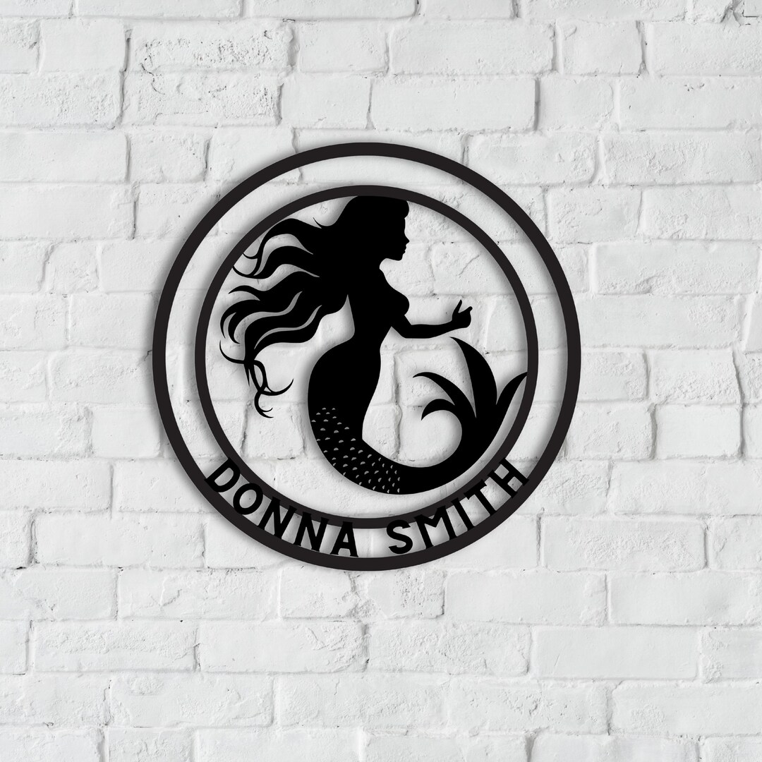 Mermaid Metal Wall Art, Personalized Mermaid Metal Sign - Custom ...