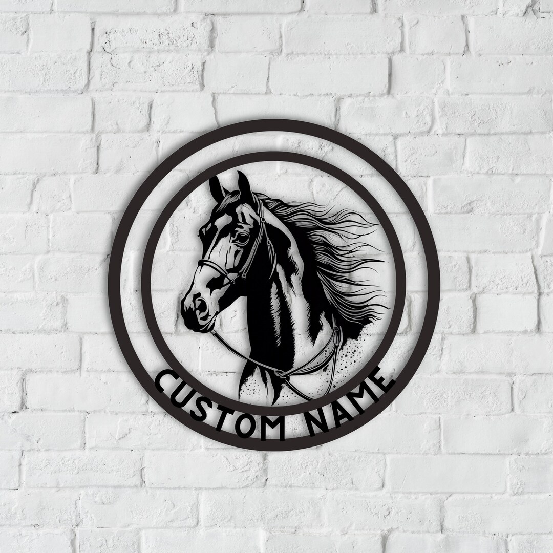 Horse Metal Wall Art, Custom Metal Horse Sign, Animal Wall Art ...