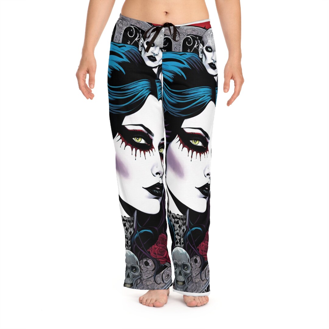 Goth Women's Pajama Pants, Gothic Nightware, Goth Lover Gift, Halloween ...
