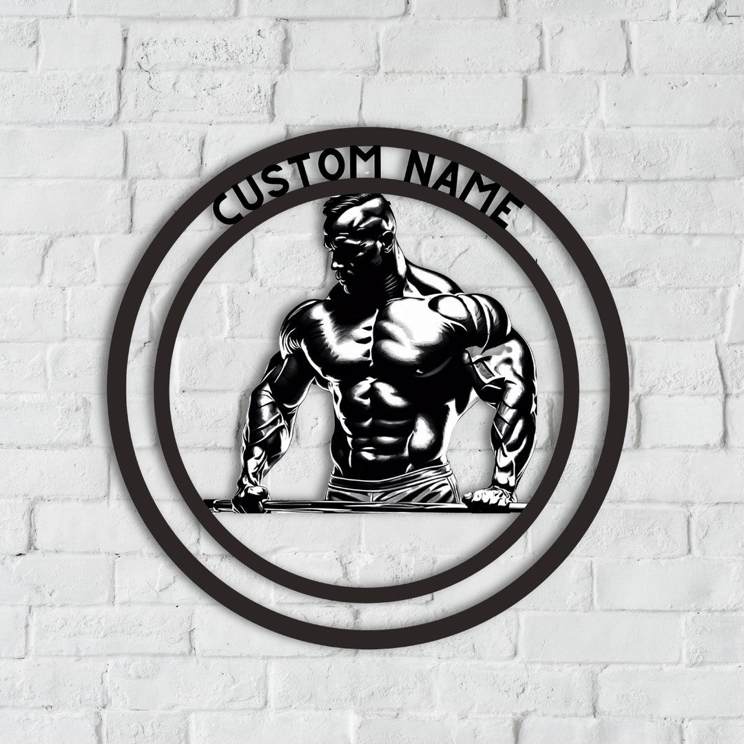 Bodybuilding Metal Wall Art, Custom Bodybuilder Metal Sign, N, Gym Room ...