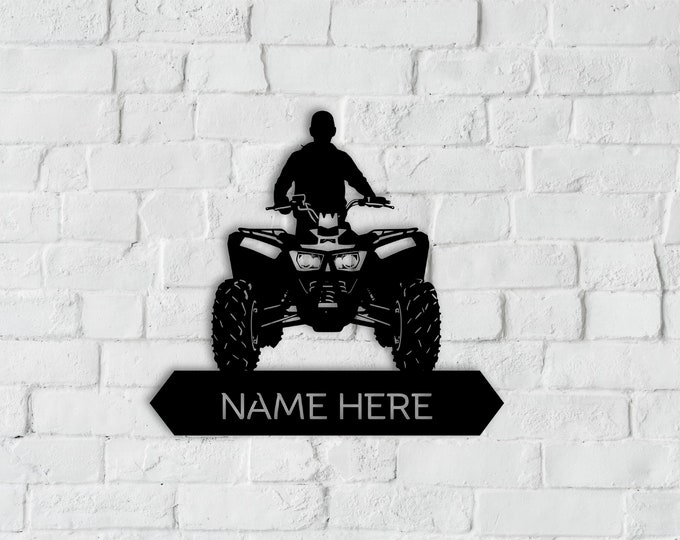 Custom ATV Metal Monogram Sign | Quad Motocross Four Wheeler Sign ...