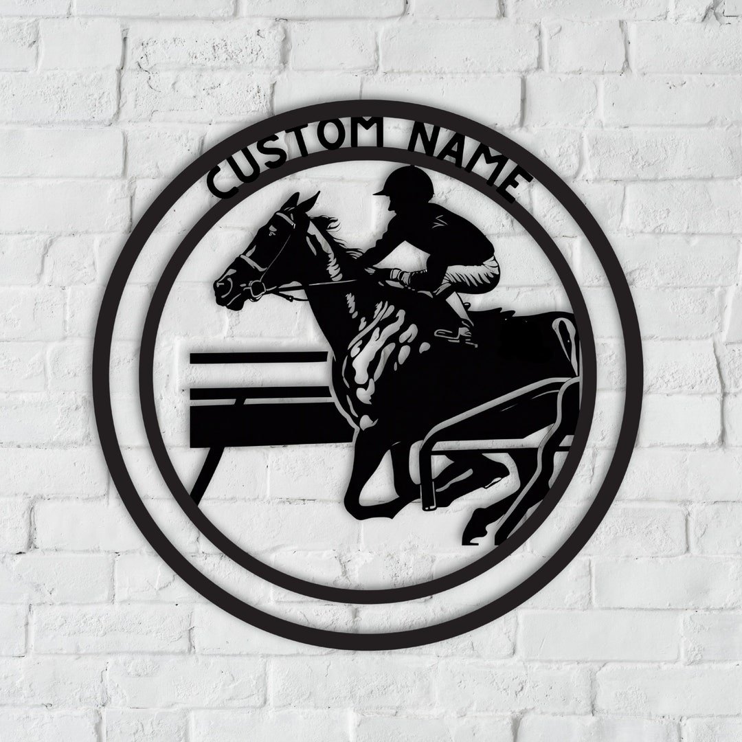 Custom Horse Racing Metal Wall Art, Personalised Horse Racing Gift ...