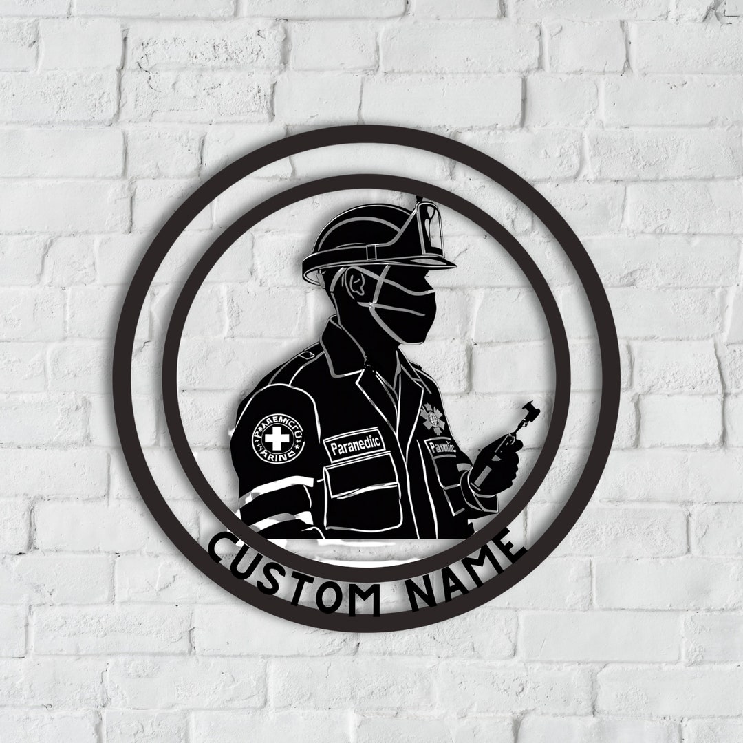 Custom Paramedic Metal Wall Art, Personalized Paramedic Name Sign Home ...
