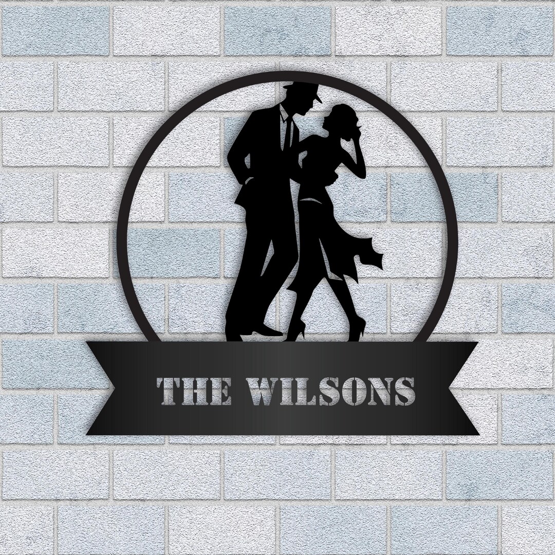 Personalized Dancing Tango Couple Metal Wall Art, Tango Metal Wall ...