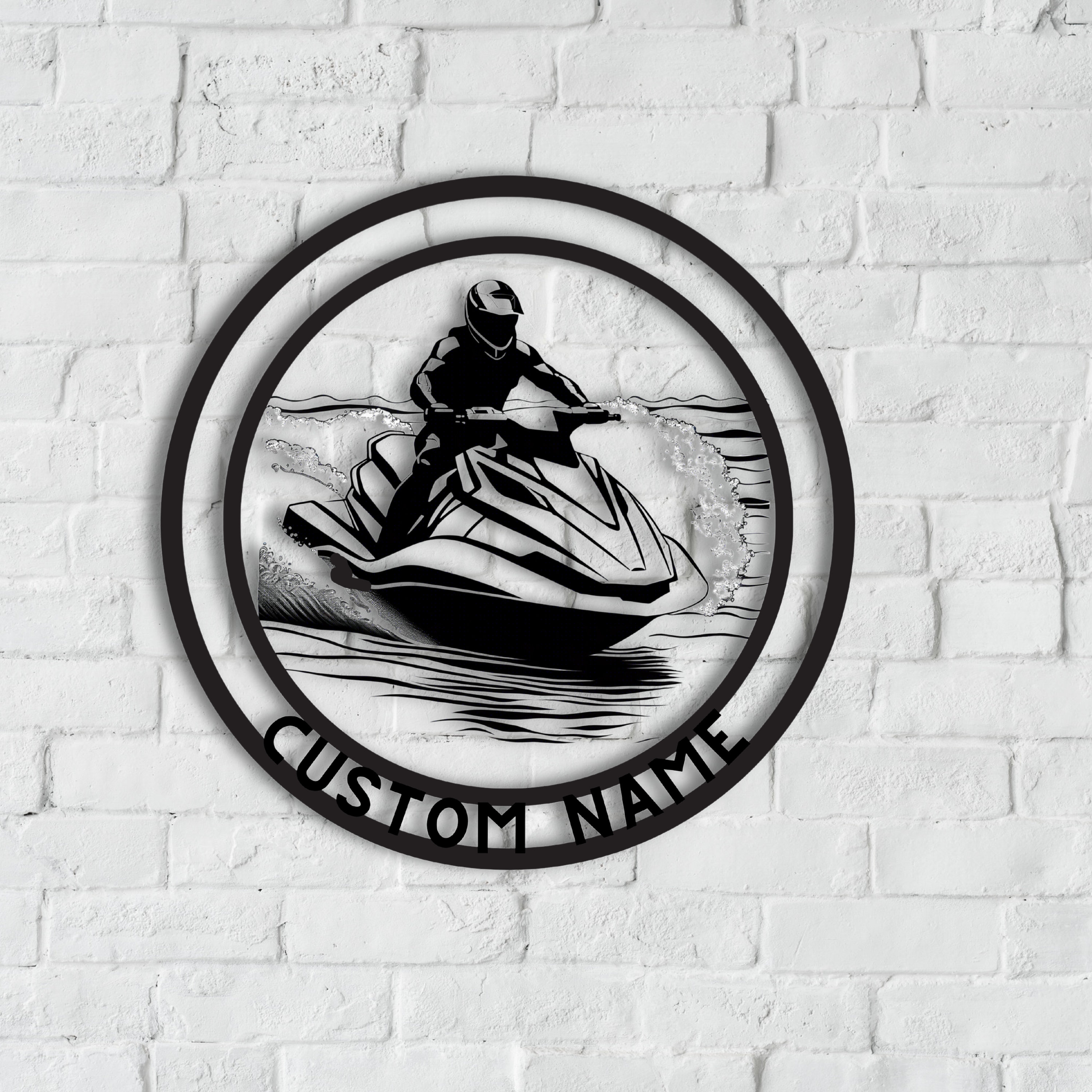 Custom Jetski Metal Wall Art, Personalized Jet Ski Name Sign Decoration ...