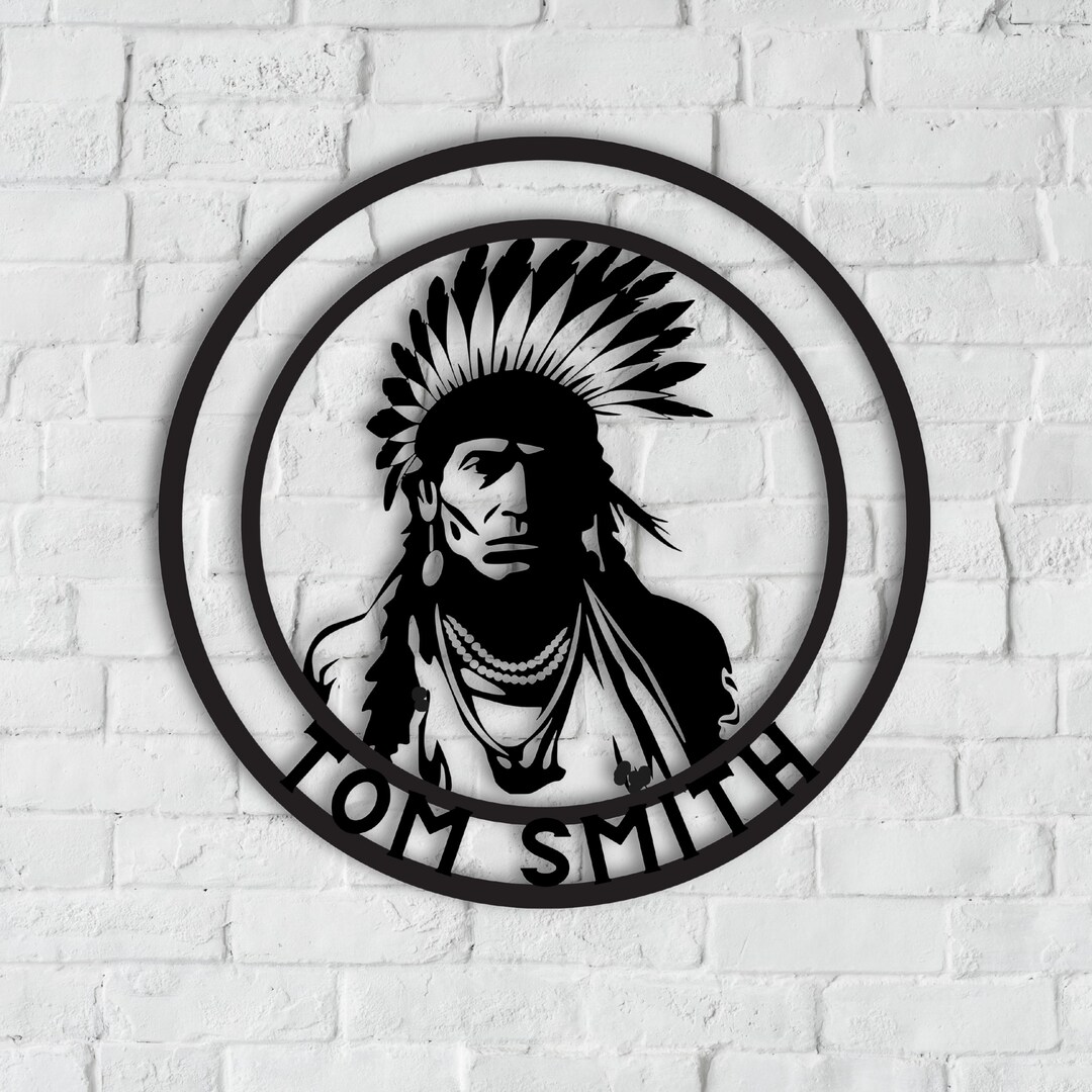 American Indian Metal Wall Art Decor, Native American Metal Sign ...
