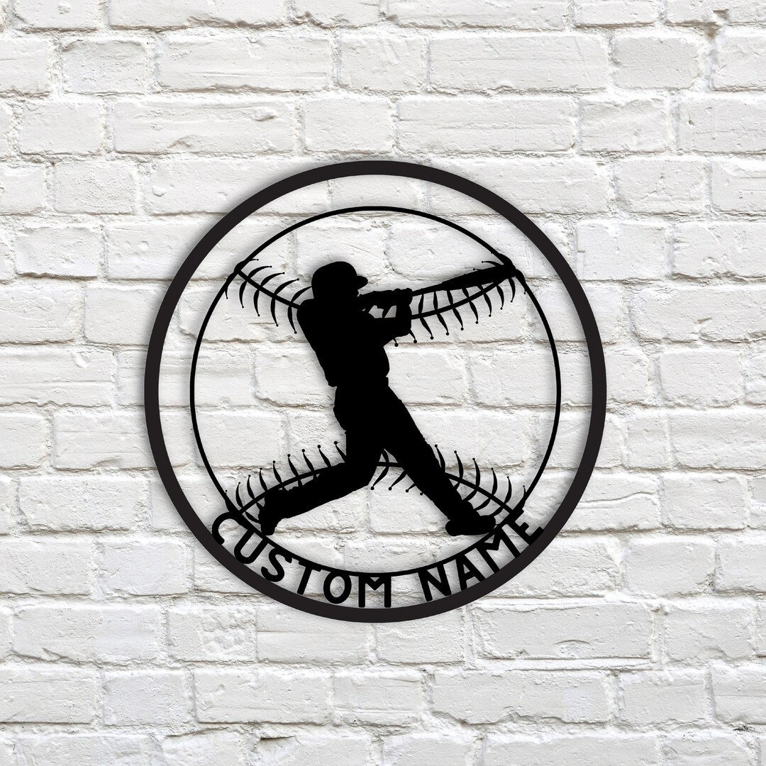 Custom Baseball Metal Sign ,baseball Bat Metal Wall Art,personalized ...