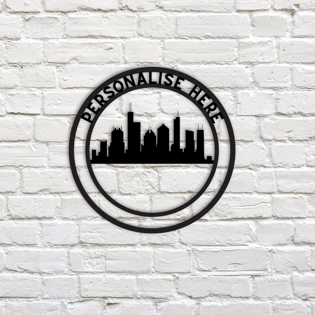 Personalized Chicago Metal Sign, Custom Chicago Wall Decor, Chicago ...