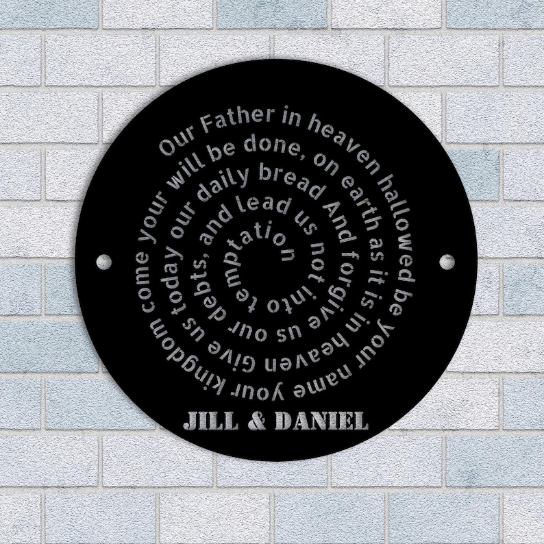 The Lords Prayer Metal Wall Art Sign, Personalized Christian Metal Art ...