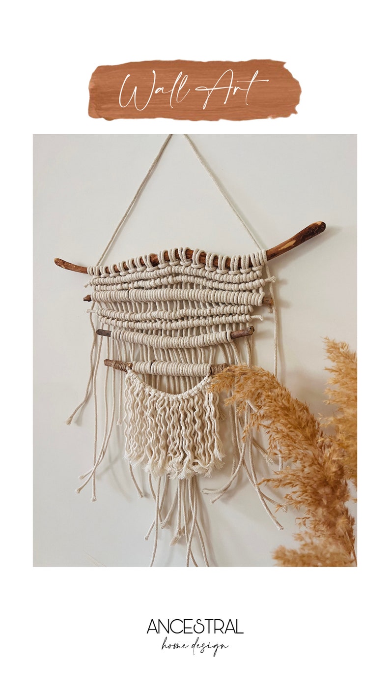 Handmade Macrame Wall Hanging Ornament With Natural Branches - Etsy