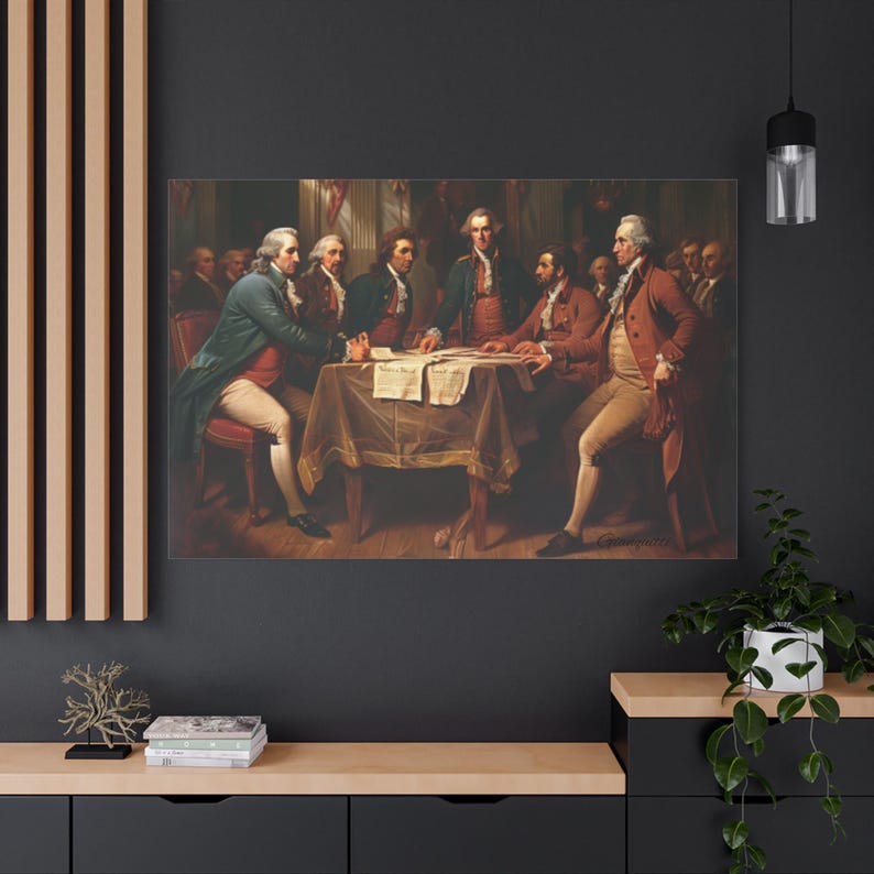 Declaration of Independence Painting, American History, Home Decor ...
