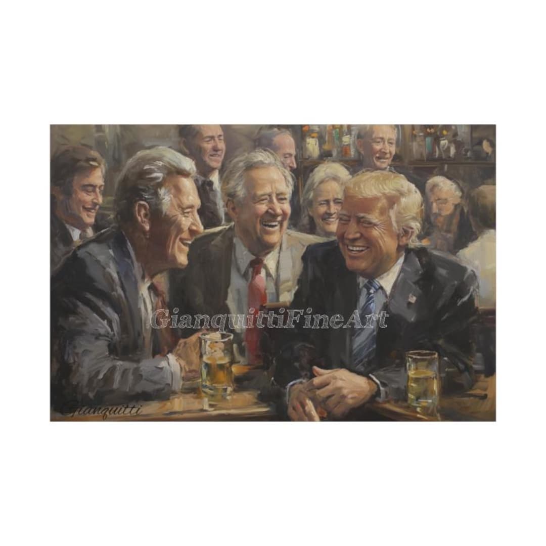 Republican Presidents, Painting Trump at a Bar, Historical Art ...
