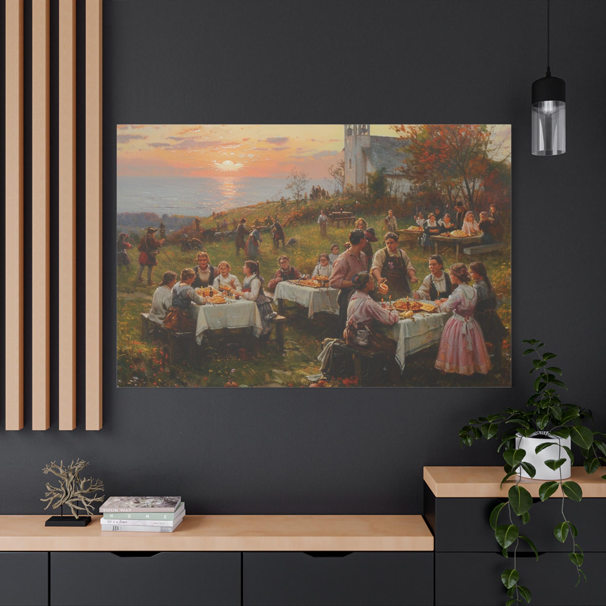 The First Thanksgiving, Artwork Wall Decor, Historical Home Decoration ...